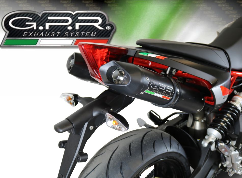Esapament GPR compatibil cu Aprilia Shiver 900 2017 Evacuare cu dublă ...